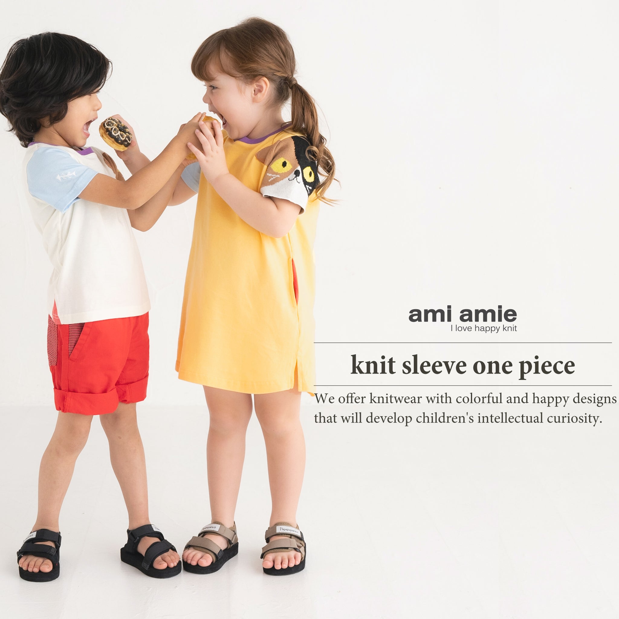 【SALE 30%OFF】ami amie : ねこニット袖ワンピース/241019 | SAWADA MARCHE